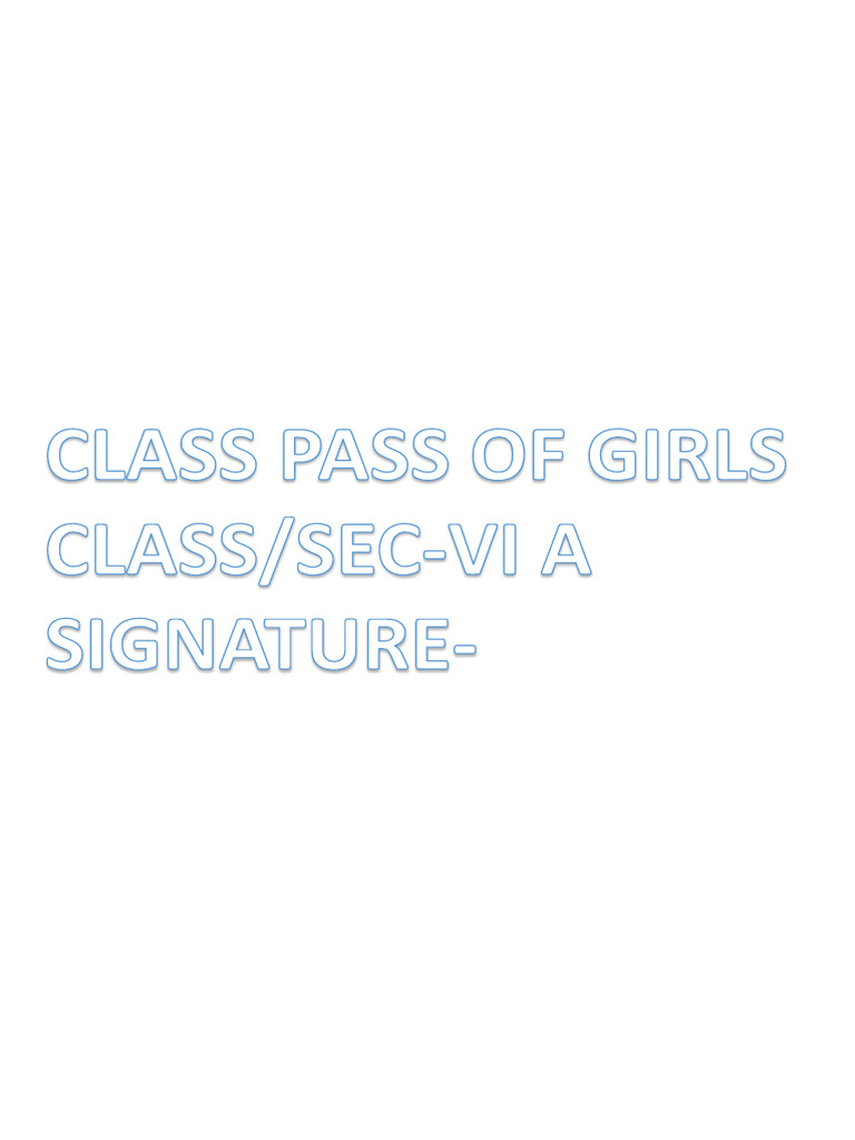 Class Pass of Vi A | PDF