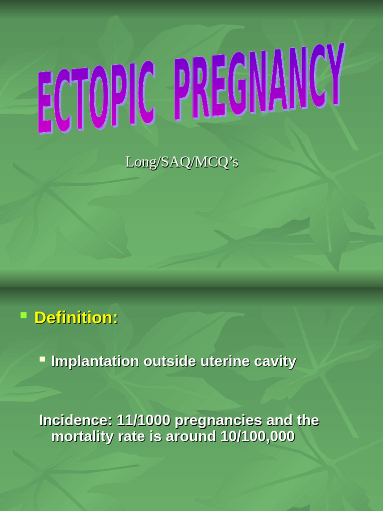 Ectopic Pregnancy: Causes, Diagnosis, and Treatment | PDF | Uterus ...