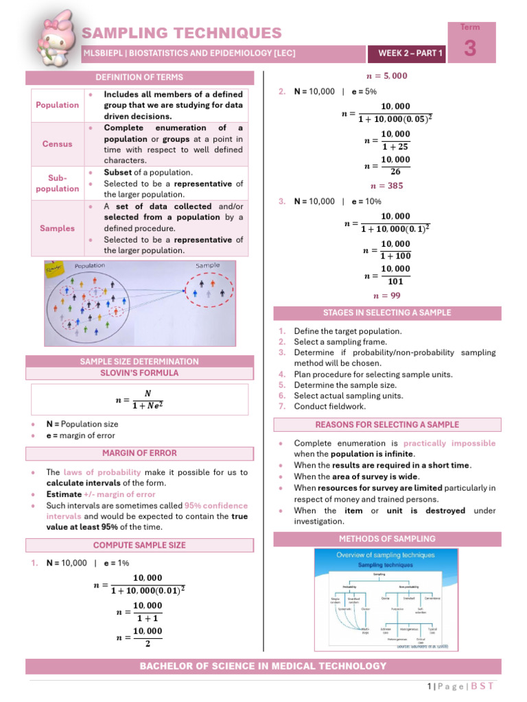 Week 2 (Part 1) - Sampling Techniques | PDF | Sampling (Statistics) | Statistics