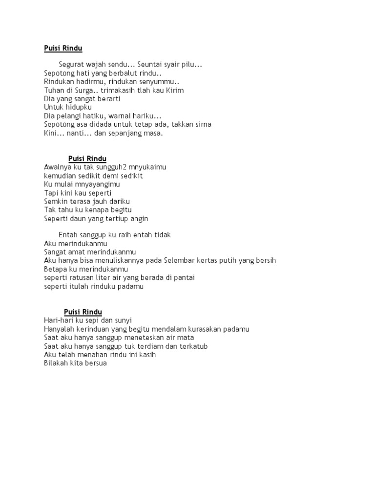 Puisi Rindu | PDF