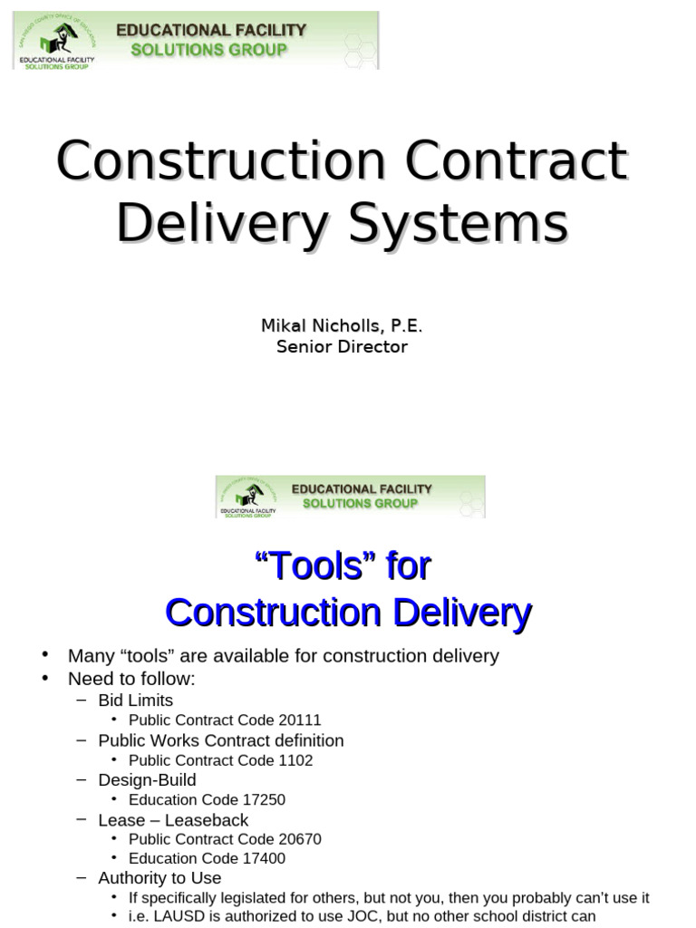 Construction Delivery Systems Overview | PDF | General Contractor | Subcontractor