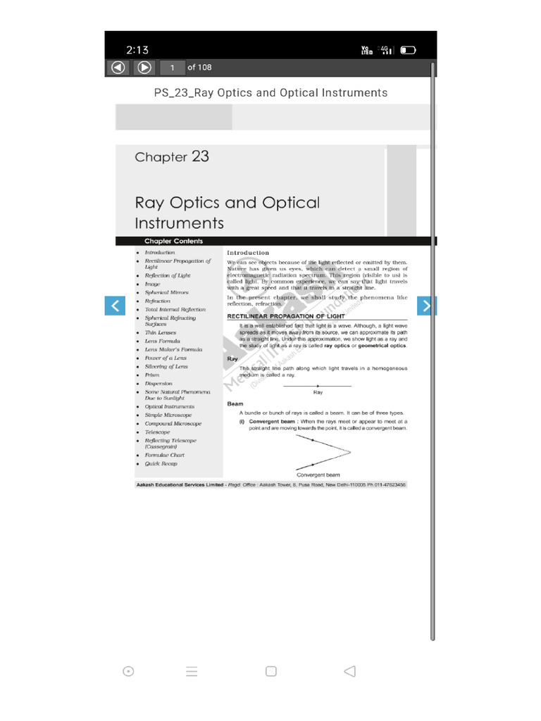 Ray Optics and Optical Instrument | PDF