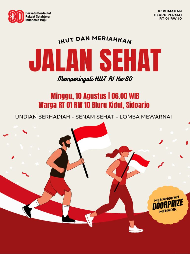 Poster Kegiatan Jalan Sehat HUT RI 80 | PDF