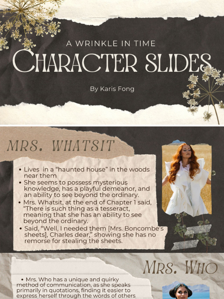 Karis Fong - Wrinkle in Time Character Slides | PDF