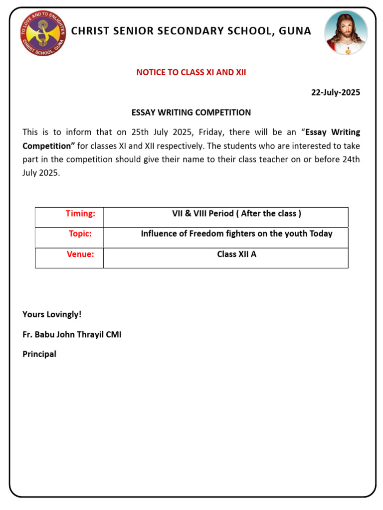 Notice To Classes 11 & 12 | PDF