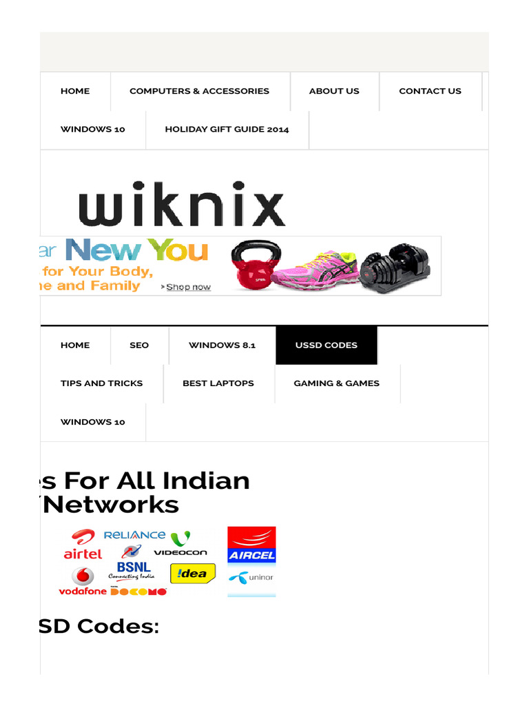 USSD Codes for All Indian Operators_Networks | PDF | Video Game ...