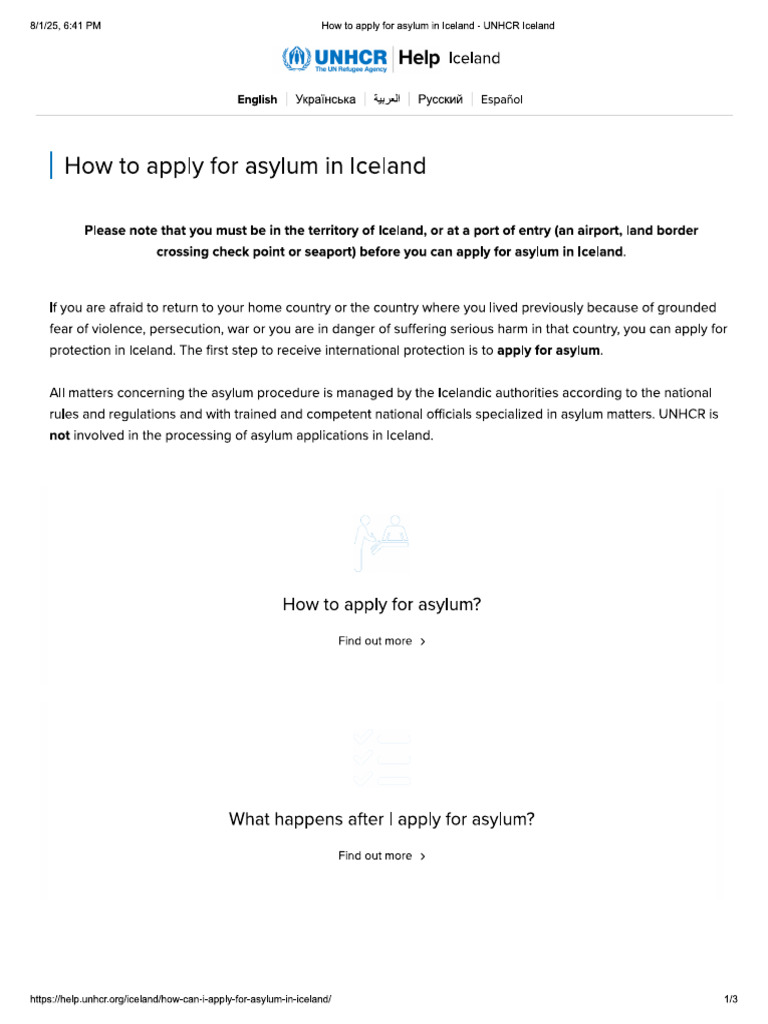 How To Apply For Asylum in Iceland - UNHCR Iceland | PDF