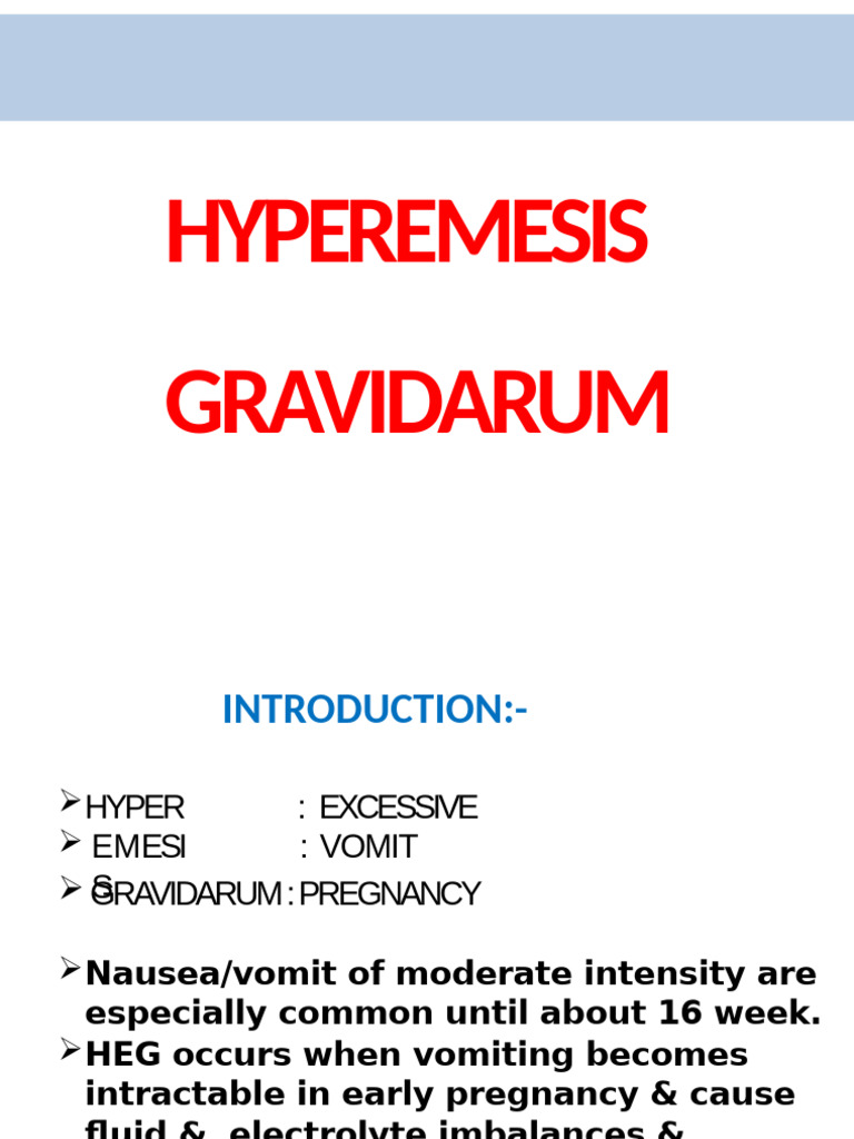 Understanding Hyperemesis Gravidarum | PDF | Medical Specialties ...