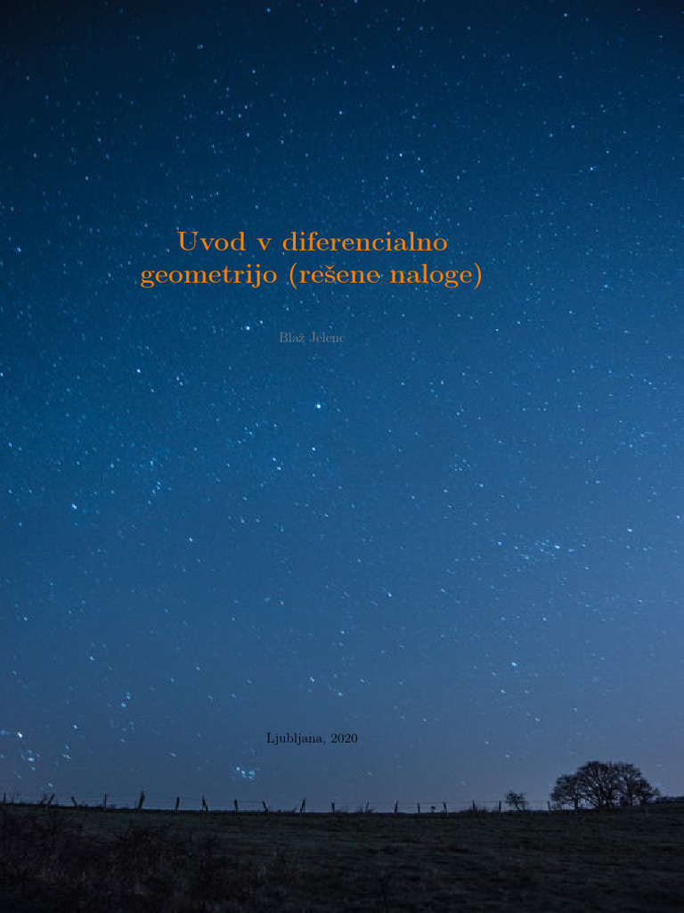 B. Jelenc. Uvod v Diferencialno Geometrijo | PDF