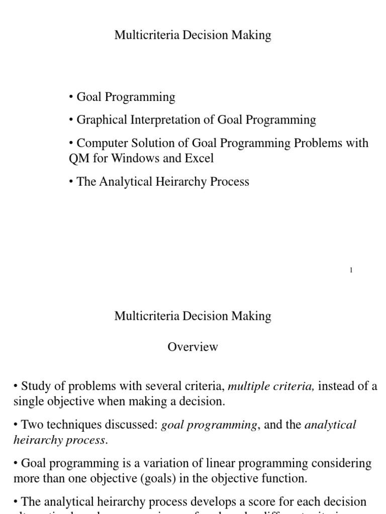 Goal Programming | PDF | Loss Function | Systems Science