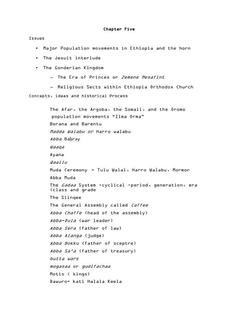 Major Issues, Ideas, Concepts and Process | PDF | Ethiopia