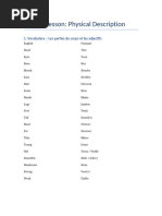 French Physical Appearance Vocabulary | PDF | Integumentary System ...