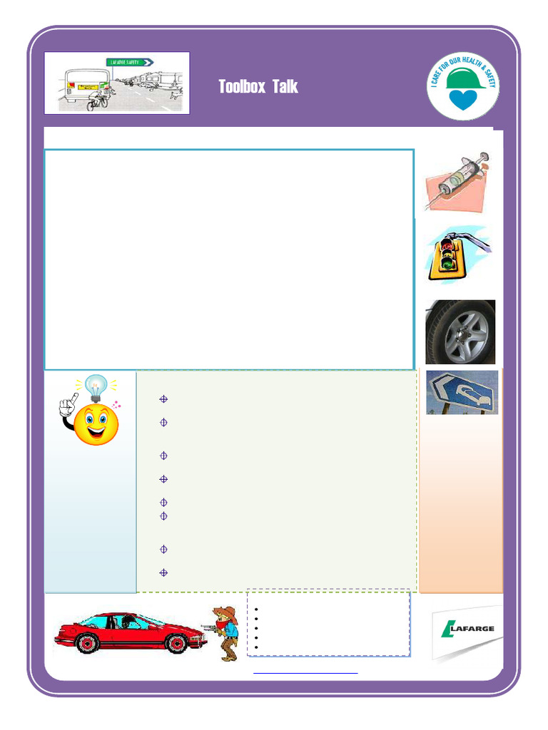 Toolbox Talk 8_Driver Safety & Security | PDF | Traffic | Land Transport