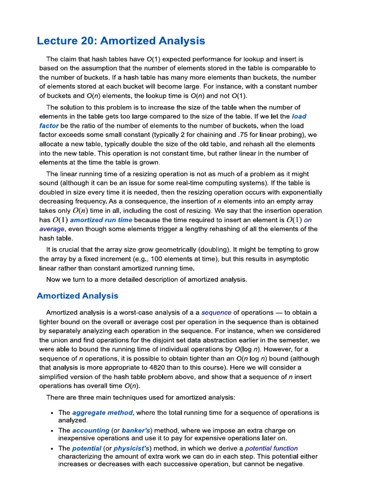 Amortized Analysispdf | PDF