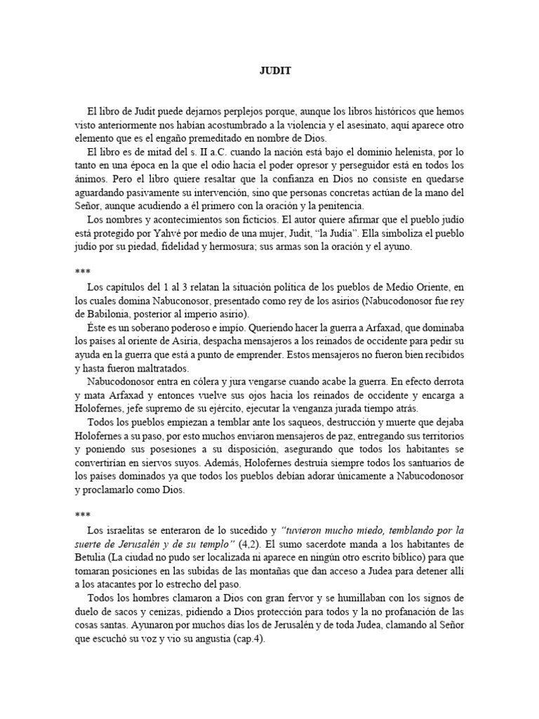 Análisis del Libro de Judit | PDF