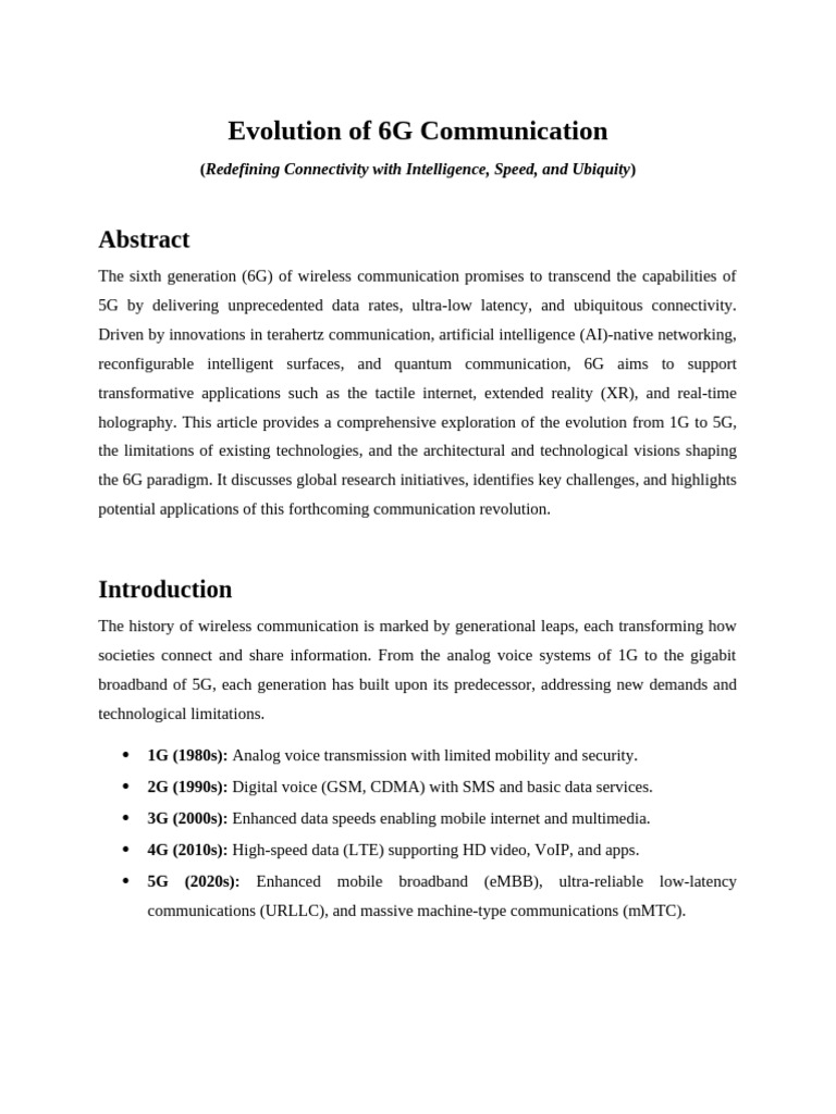 6G Communication: Future of Connectivity | PDF | Wireless | Information ...