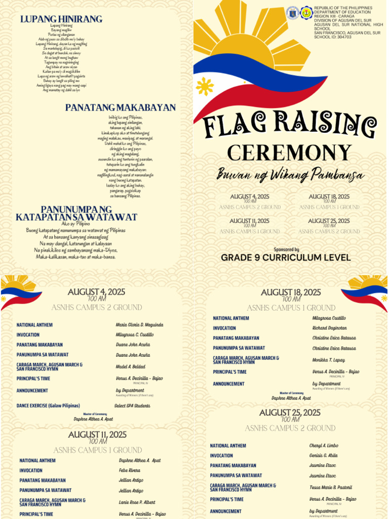 August Flag Ceremony Program | PDF