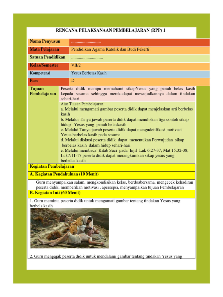 Rpp Katolik Kls 7 Genap Ok_compressed (1) | PDF