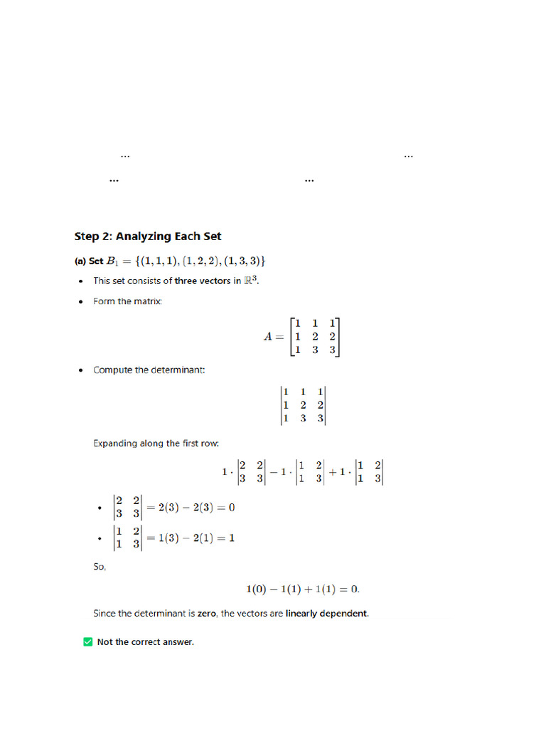Linear Algebra Quiz | PDF