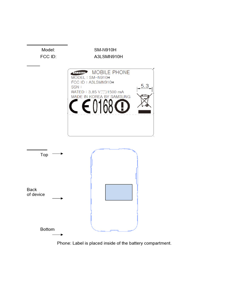 FCC ID Label and Location 2380560 | PDF