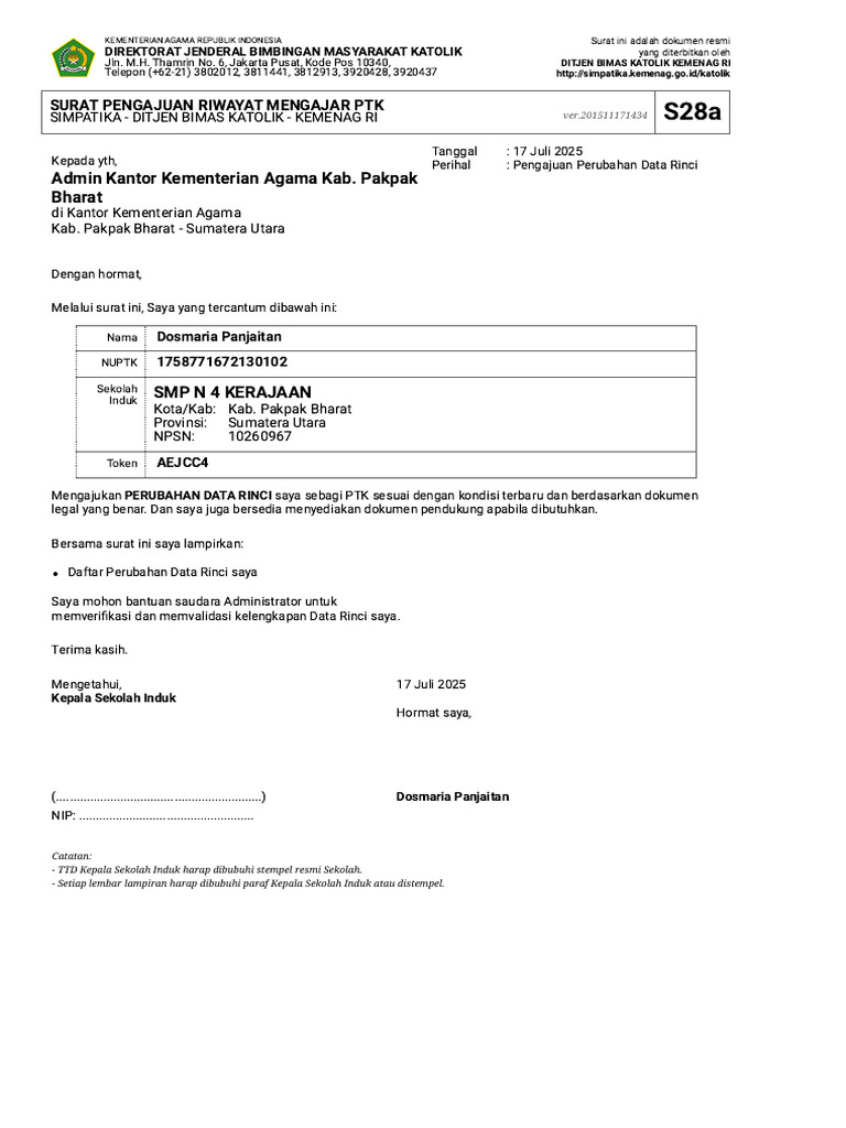 Pusat Layanan PTK Simpatika | PDF