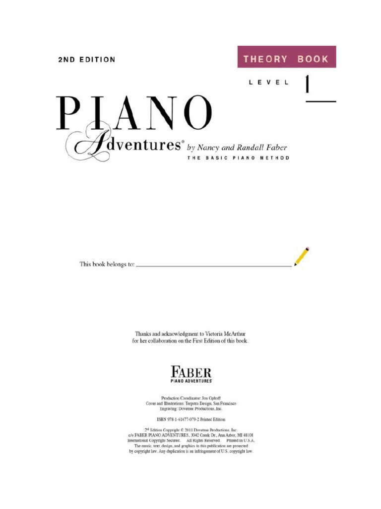 Piano Adventures Nivel 1: Teoría PDF | PDF