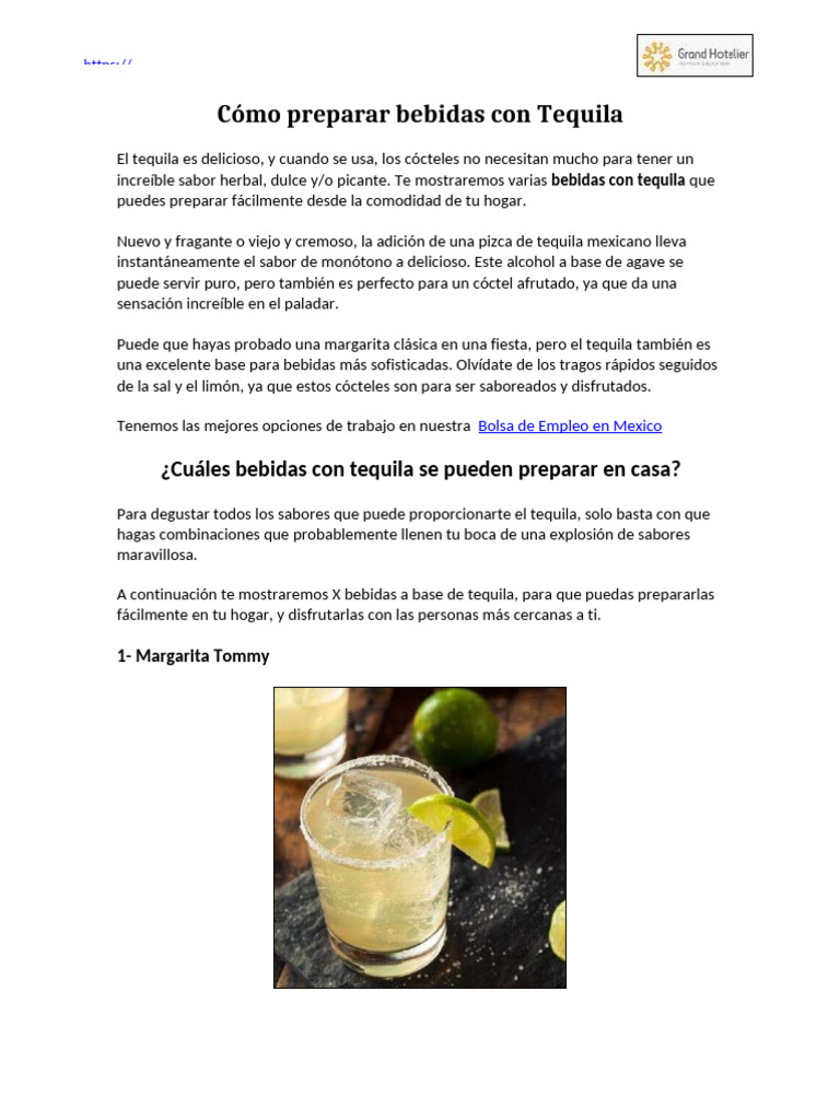 SIN TMX ?Cómo-preparar-bebidas-con-Tequila | PDF | Bebida | Cócteles