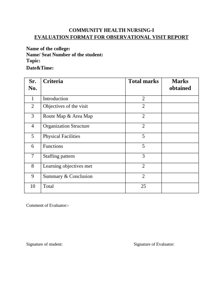Observation Report Pdf