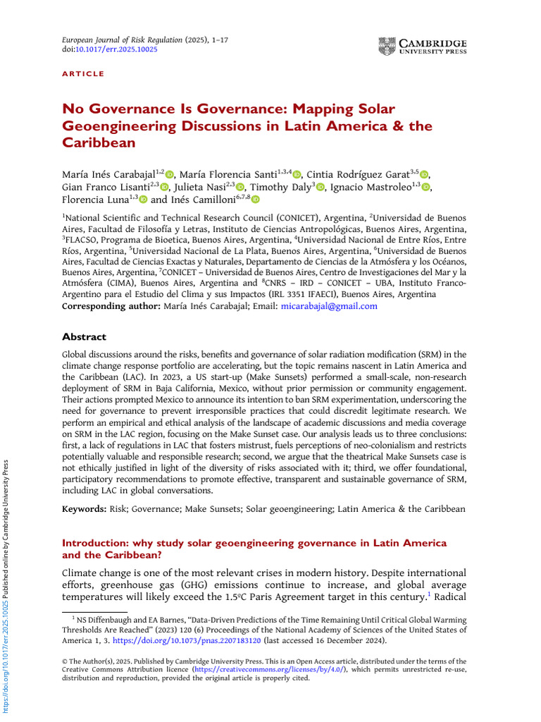 Art. publicado | PDF | Climate Engineering | Natural Environment