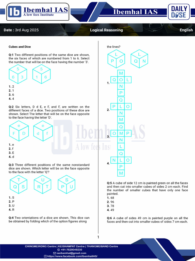 Logical Reasoning - English - 3rd Aug 2025 | PDF