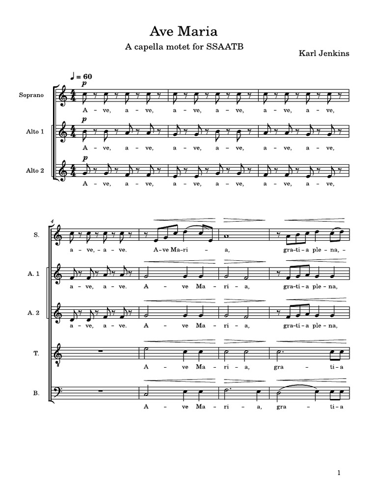 Ave Maria - Karl Jenkins | PDF