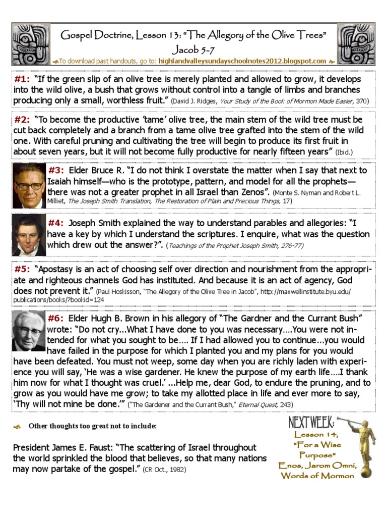 Lesson 13: "The Allegory of The Olive Trees" | PDF | Religion And ...