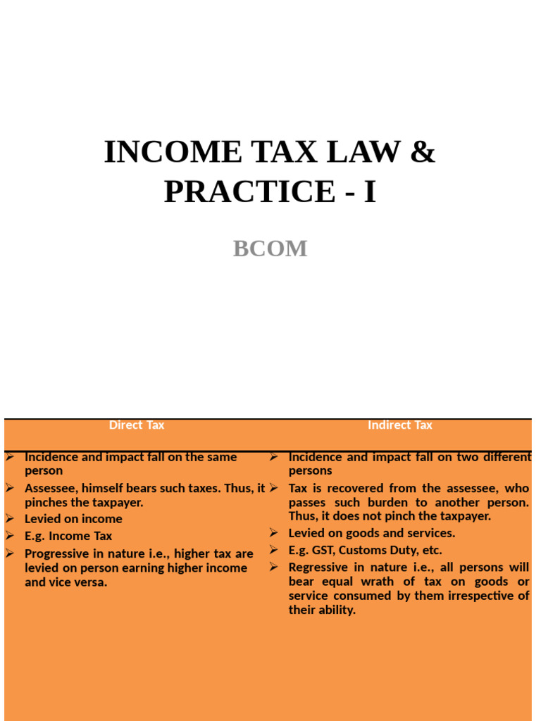 Income Tax Law & Practice Overview | PDF | Taxes | Income