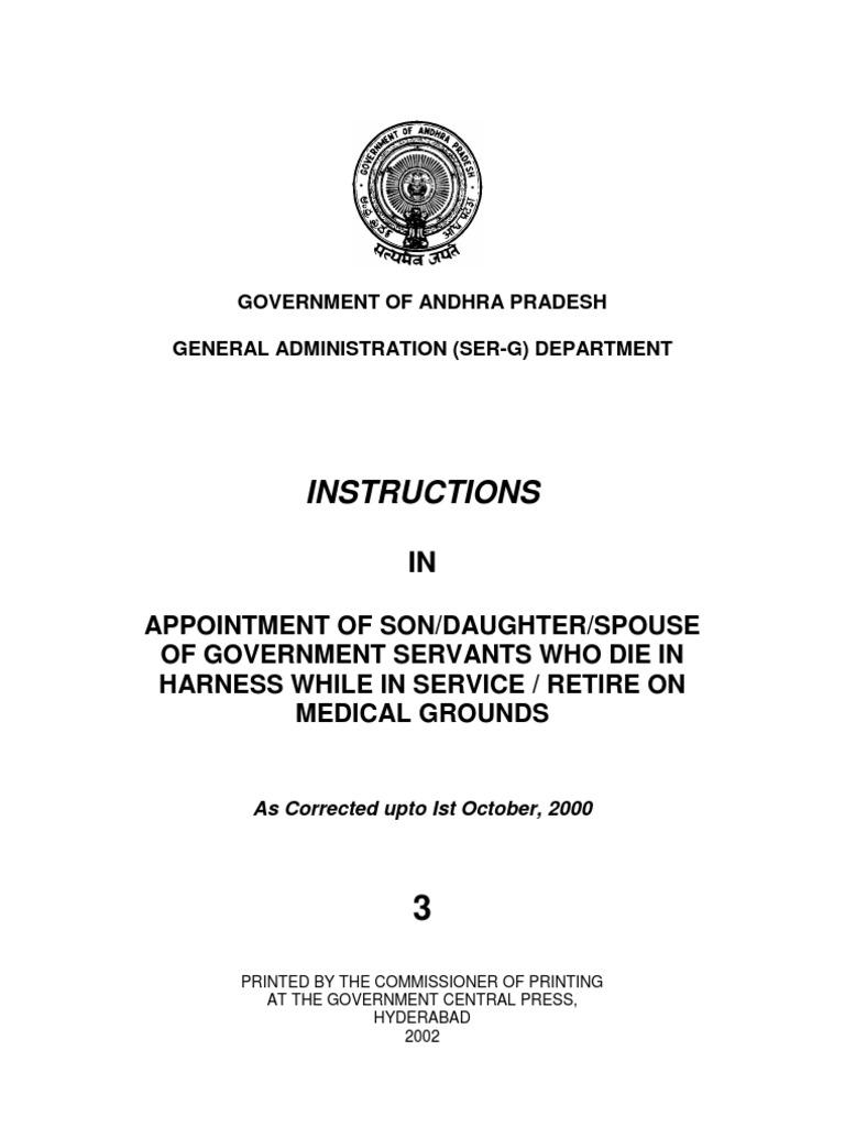 Appointment On Compassionate Grounds | PDF | Civil Service | Employment