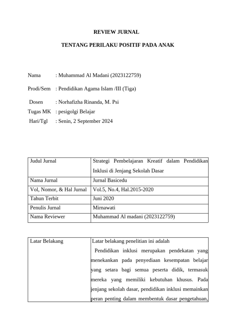 Review Jurnal (Muhammad Al Madani) | PDF