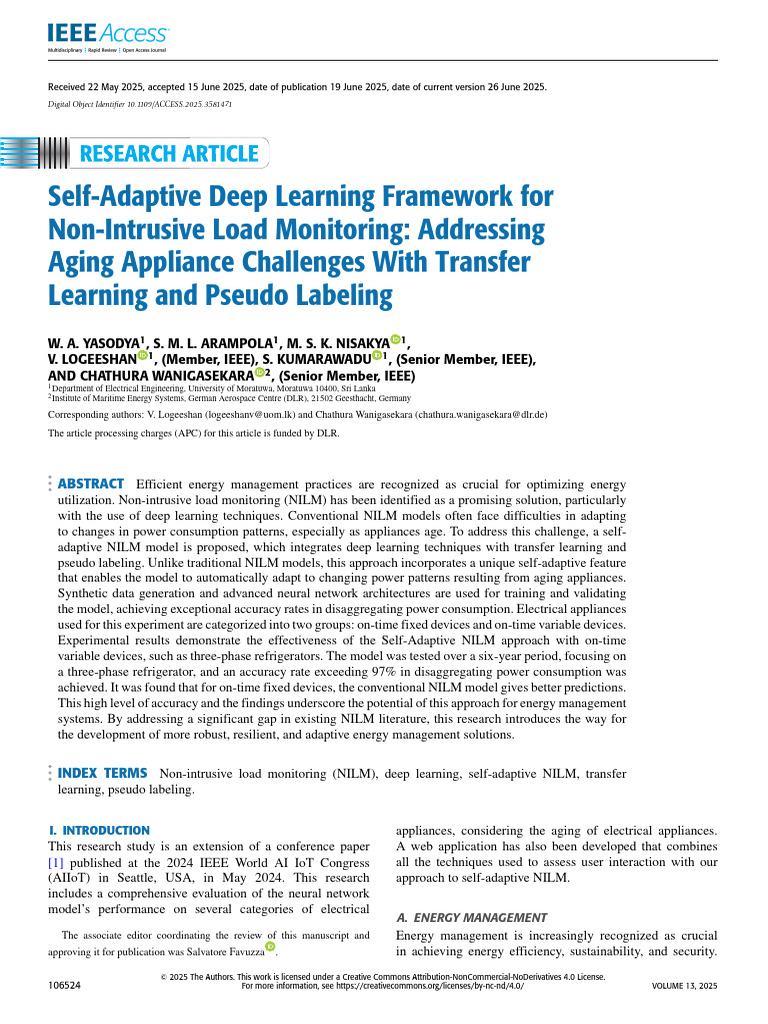 Self-Adaptive Deep Learning Framework For Non-Intrusive Load Monitoring Addressing Aging ...