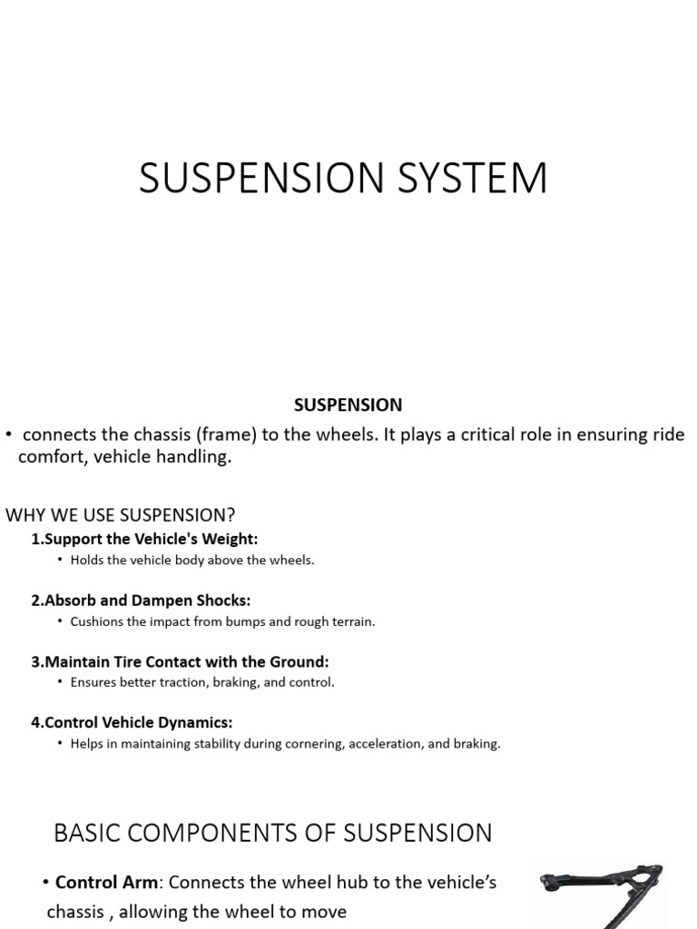 Understanding Vehicle Suspension Systems | PDF | Steering | Mechanical ...
