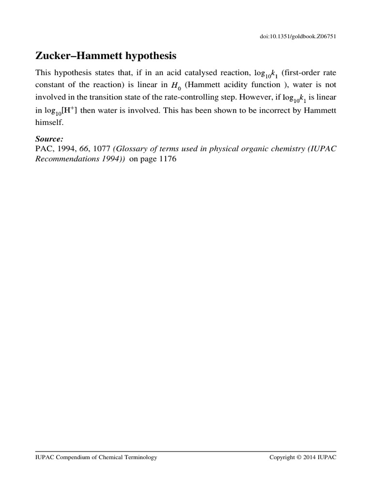 Zucker-Hammett Hypothesis: Source | PDF