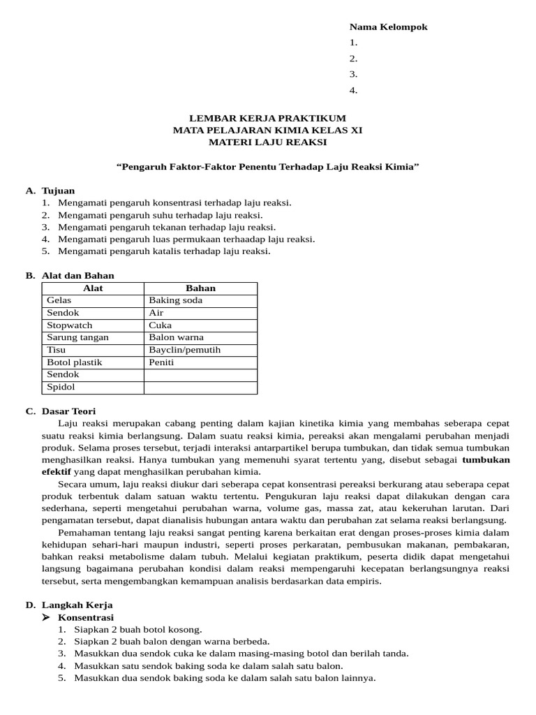 LKPD Praktikum LR Xi Genap | PDF