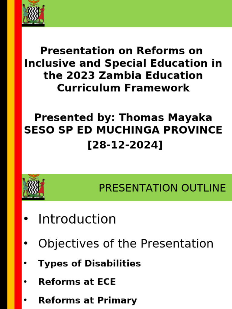 Zambia 2023 Inclusive Education Reforms | PDF | Special Education ...