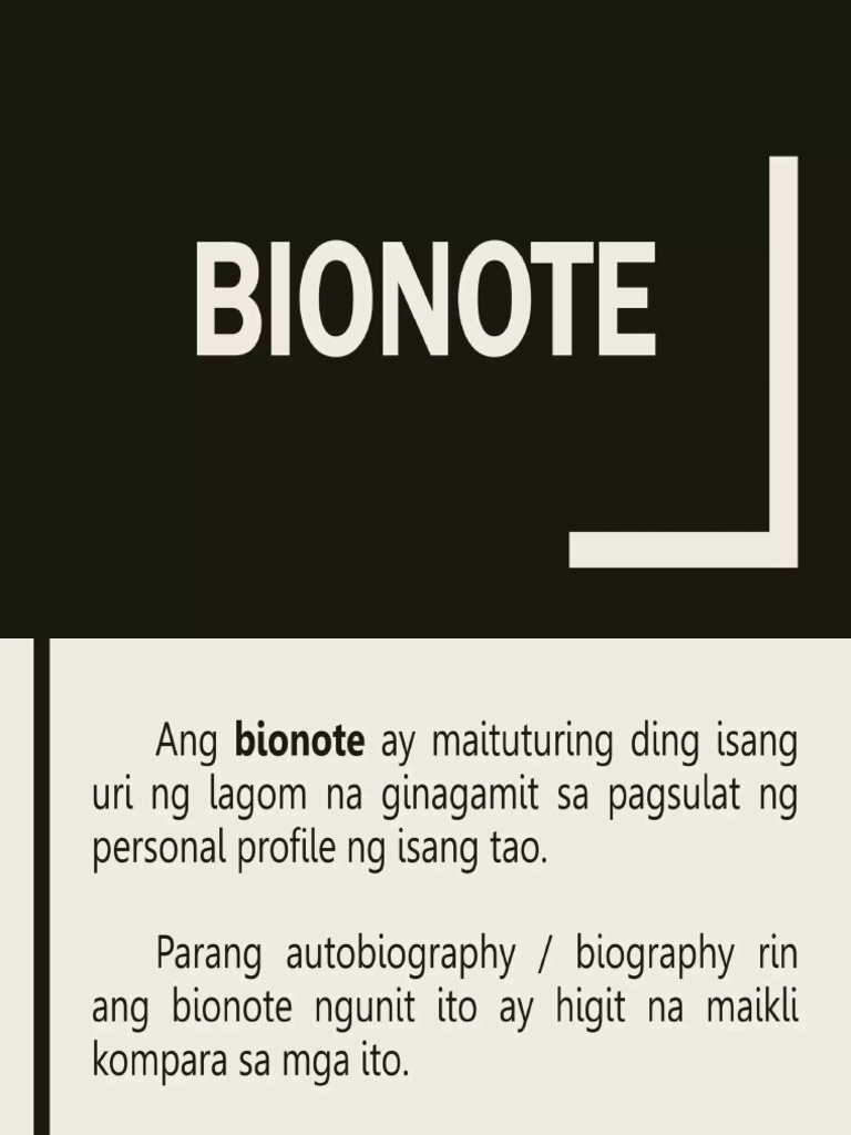 Aralin 4 - Bionote | PDF