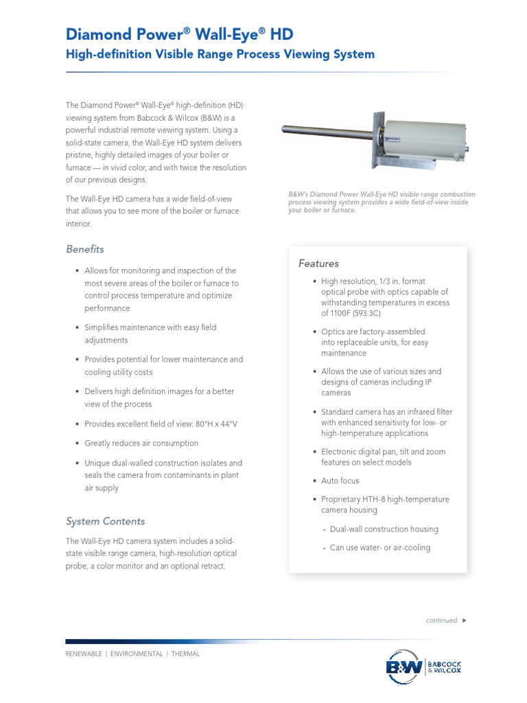Wall-Eye HD Boiler Camera Overview | PDF | Camera | Boiler