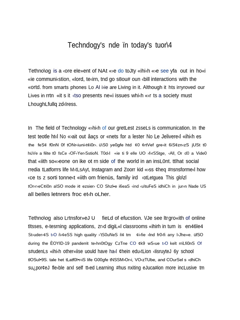 Technology's Role in Today's World | PDF