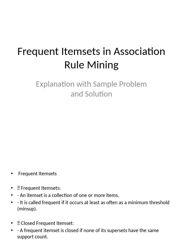 Frequent Itemsets Association Rule Mining (Autosaved) | PDF