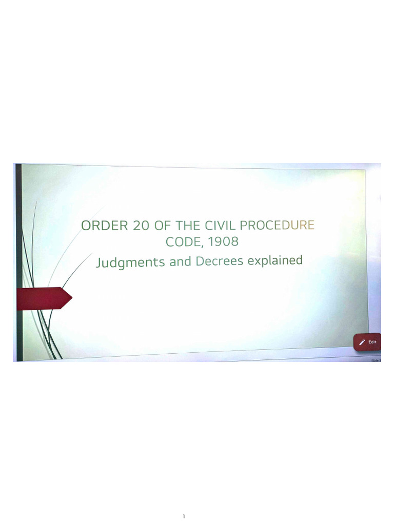 Order 20 CPC | PDF