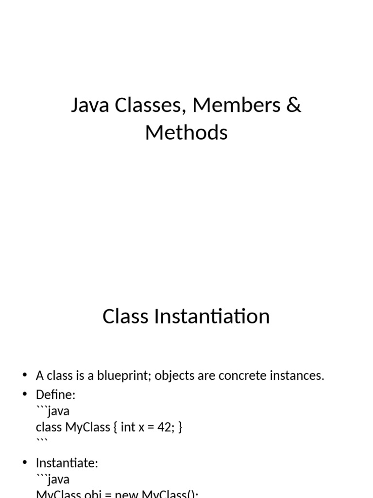 Java Class Members and Methods | PDF