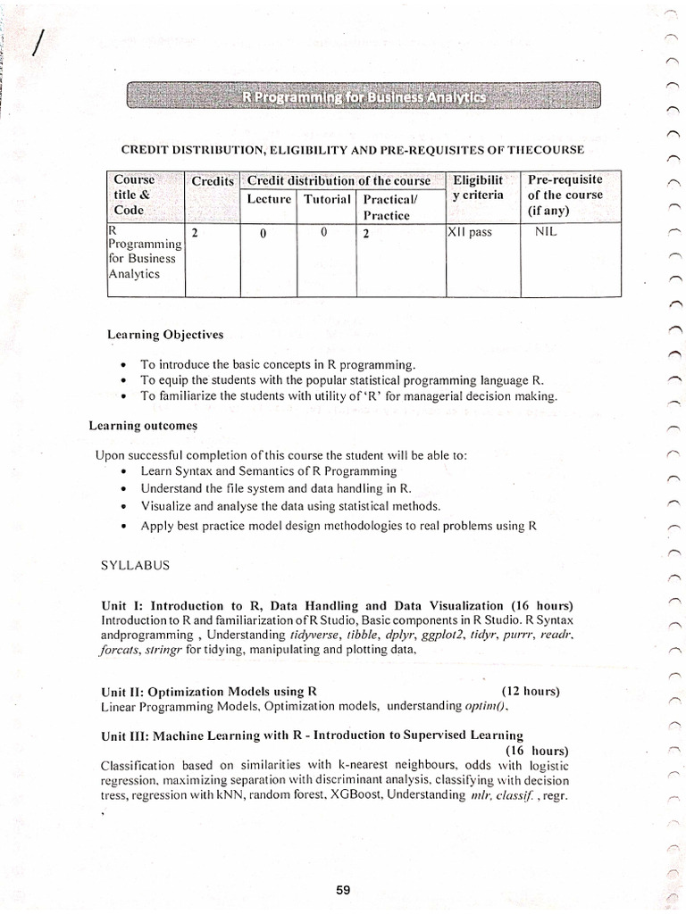 R-Pro. For BA Syllabus | PDF