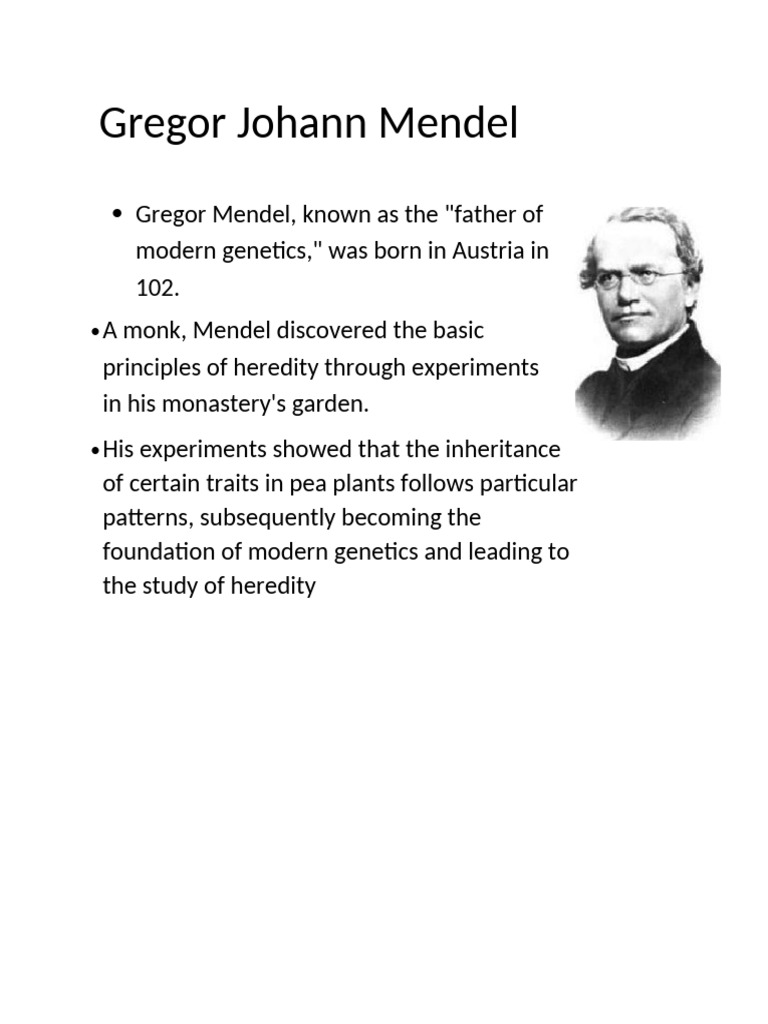 Gregor Johann Mendel | PDF
