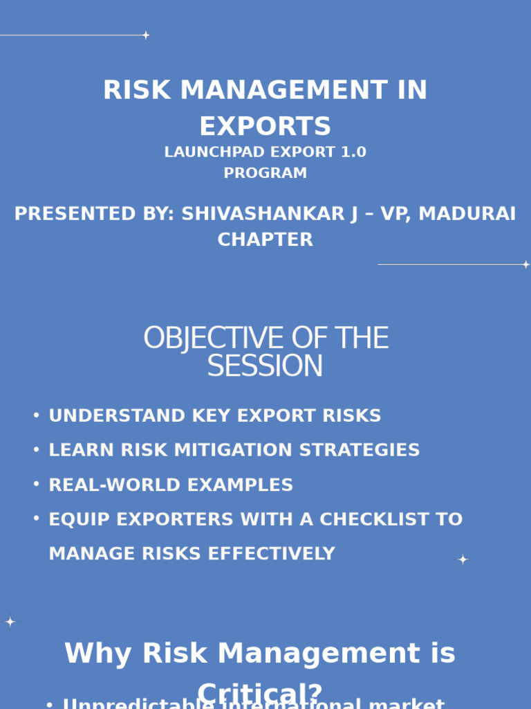 Risk Management in Exports | PDF