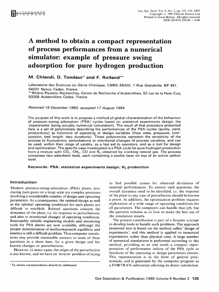 H2 PSA Simulation | PDF
